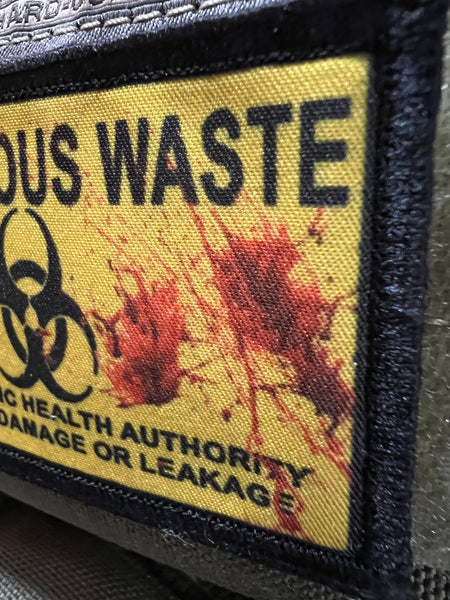 Infectious Waste Warning Morale Patch | Custom Velcro Morale Patches